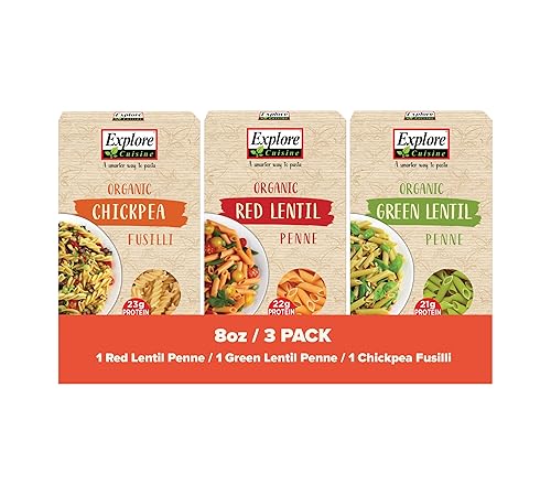 Explore Cuisine Organic Pasta Variety Pack - Chickpea Fusilli, Green ...
