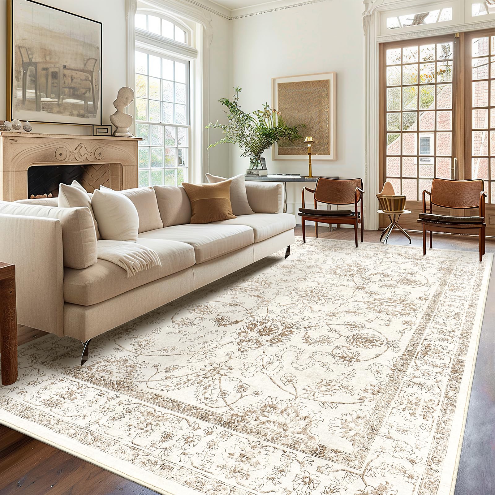 Madane 5x7 Area Rugs for Living Room, Floral Area Rugs 5x7, Non Slip ...