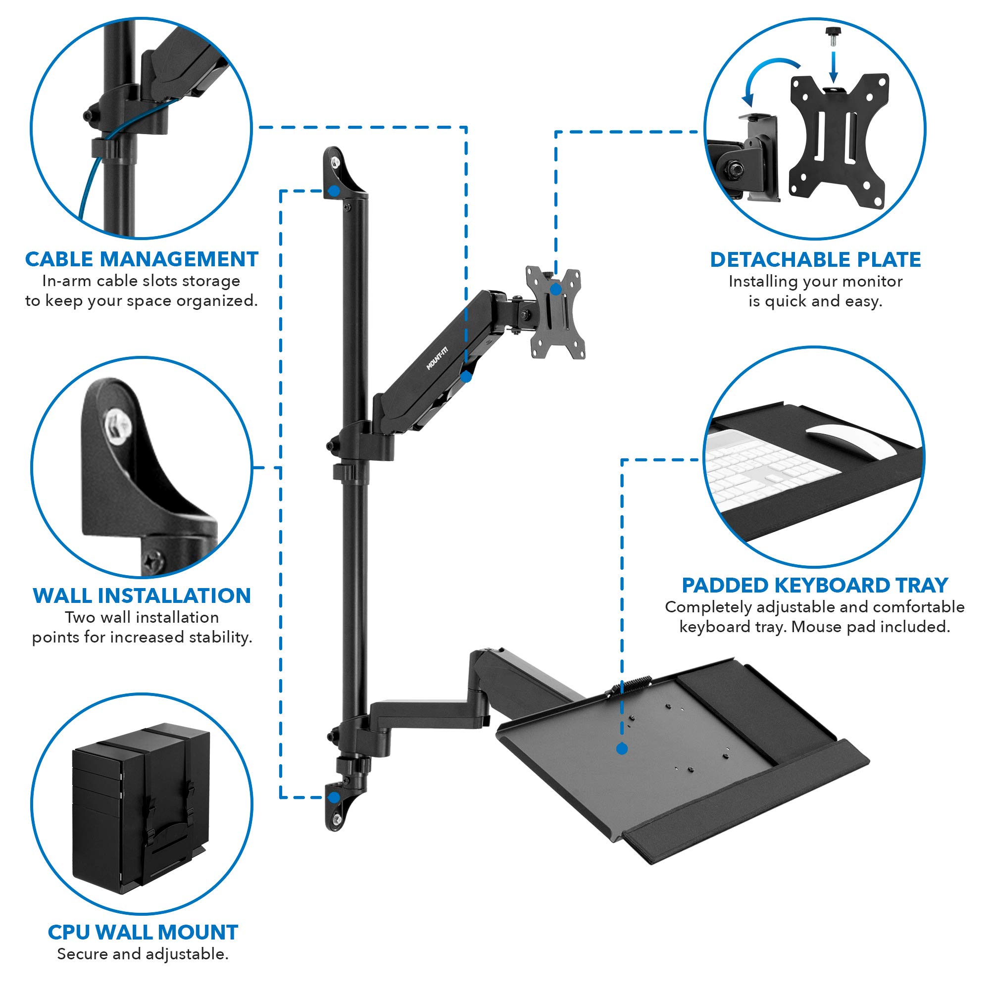 Mua Mount-It! Wall Mount Workstation with Single Monitor Mount ...