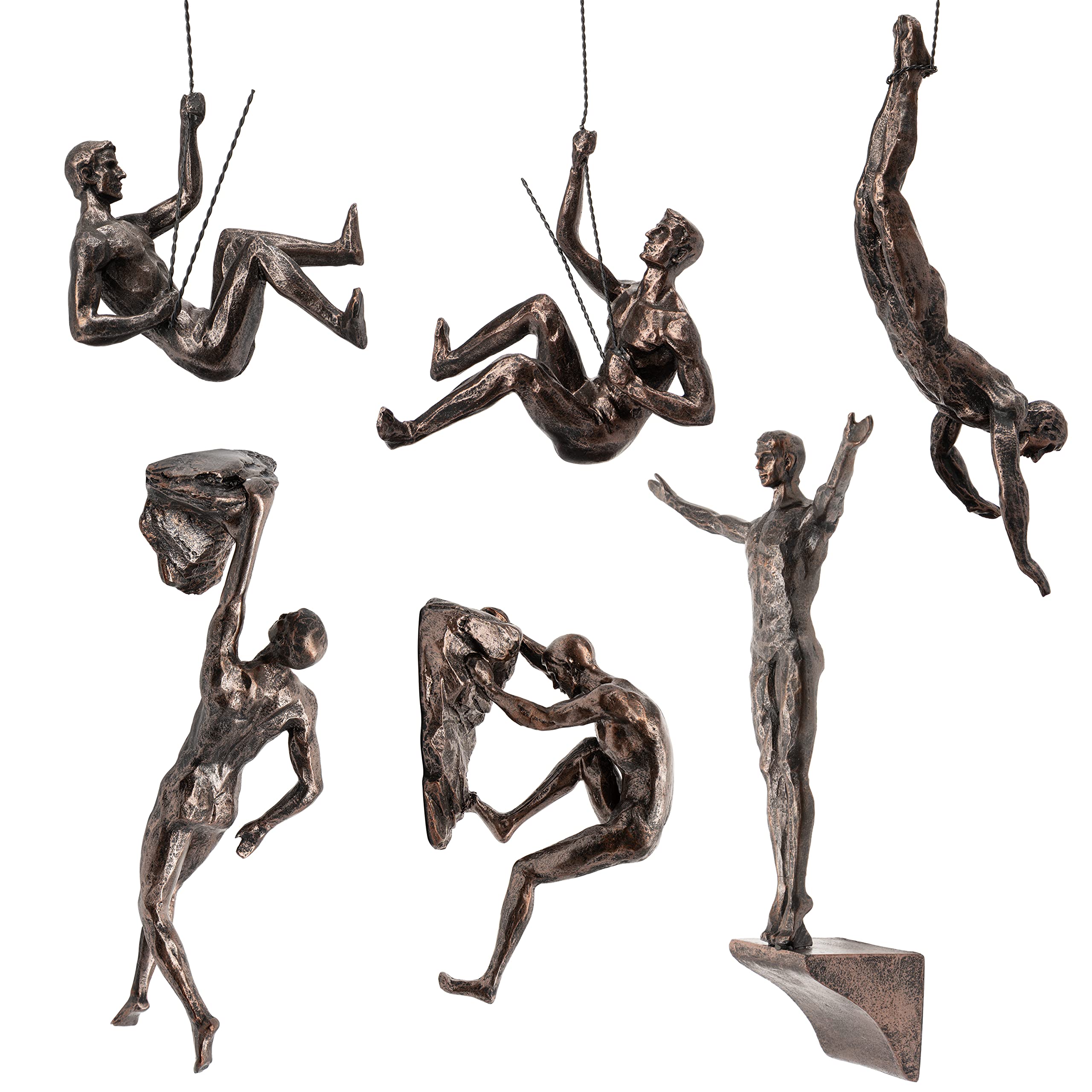 GUTE Set of 6 Climbing Men Man Wall Art Decor Sculpture (Set of 3 ...