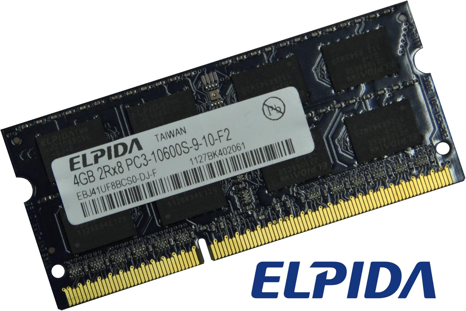 Barrette Mémoire RAM Sodimm 4Go DDR3 PC3-10600S Elpida EBJ41UF8BCS0-DJ-F CL11: Amazon.fr: High-tech