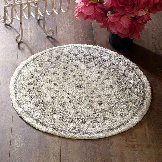 GLShabby Runder Badteppich, Badematte rutschfest, Badezimmerteppiche ...