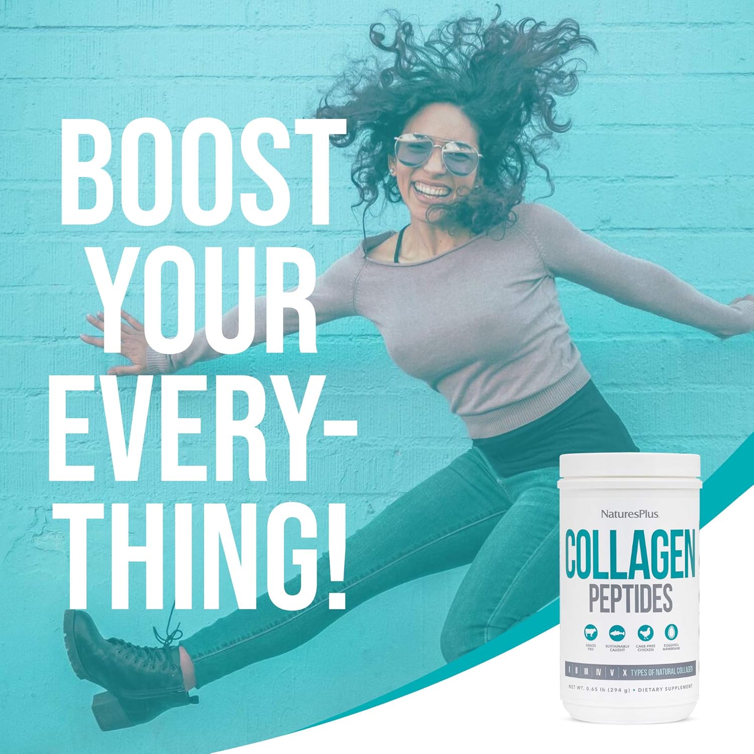 NaturesPlus Collagen Peptides Powder – Full Spectrum 6 Major Types of ...