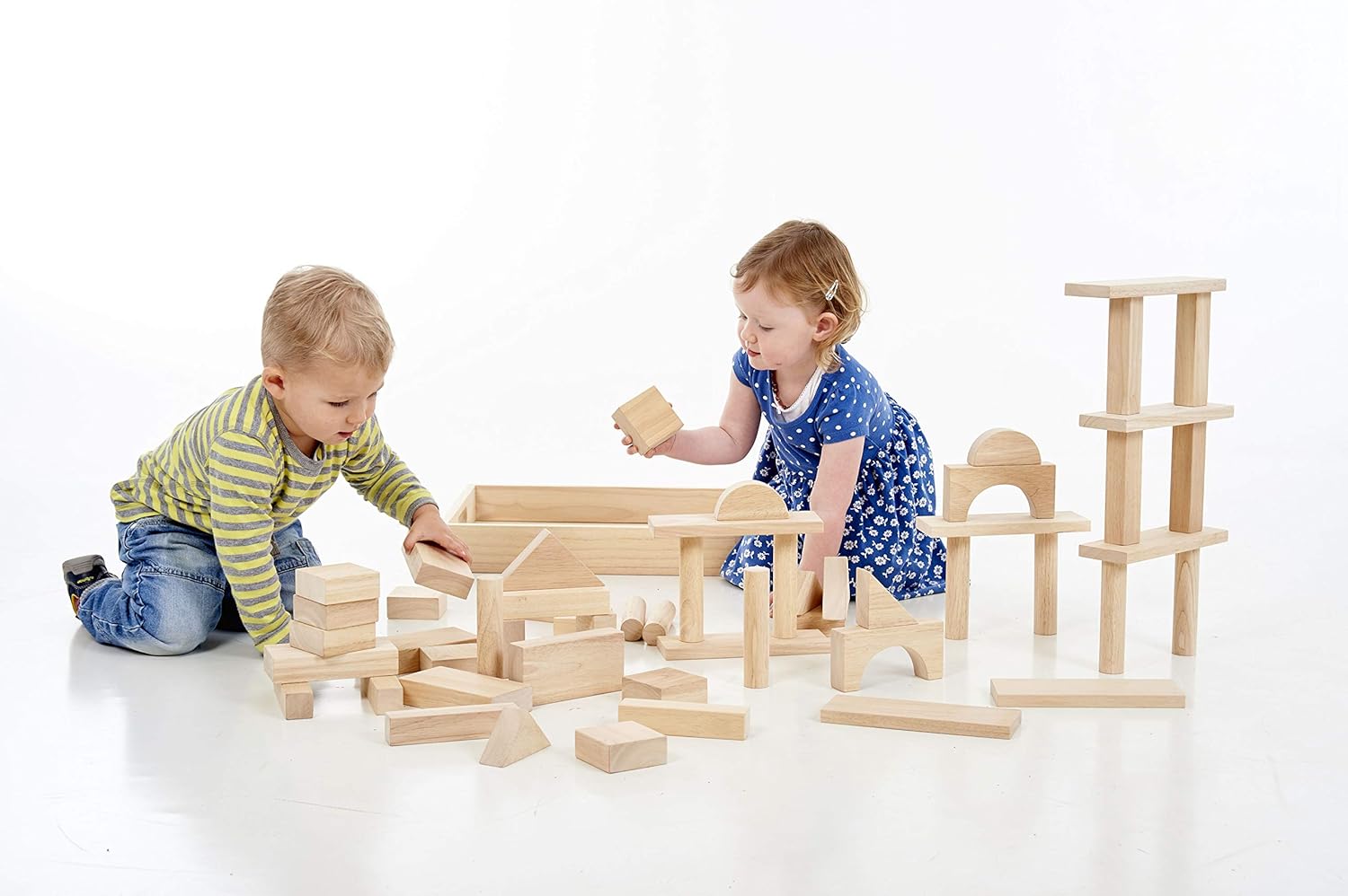 TickiT 73438 Jumbo Set-54 Wooden Construction Blocks for Children from ...