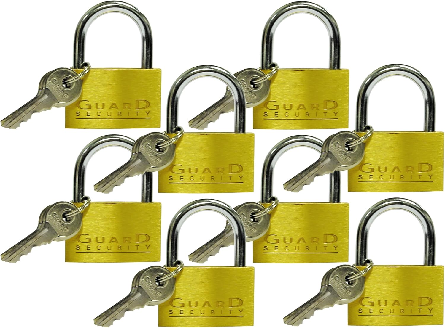 Guard Security 1620X12 Assorted Solid Brass Thin Padlock, 12-Pack ...