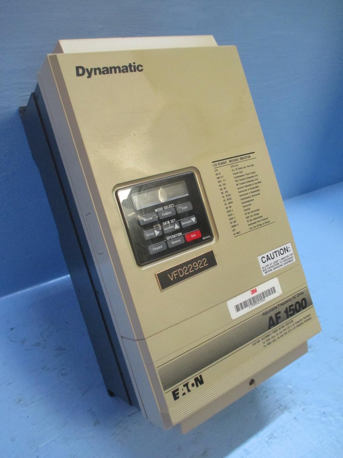 Eaton AF 1500 Dynamatic AF 151002 0480 10HP AC VS Drive 480V 16A 10 HP