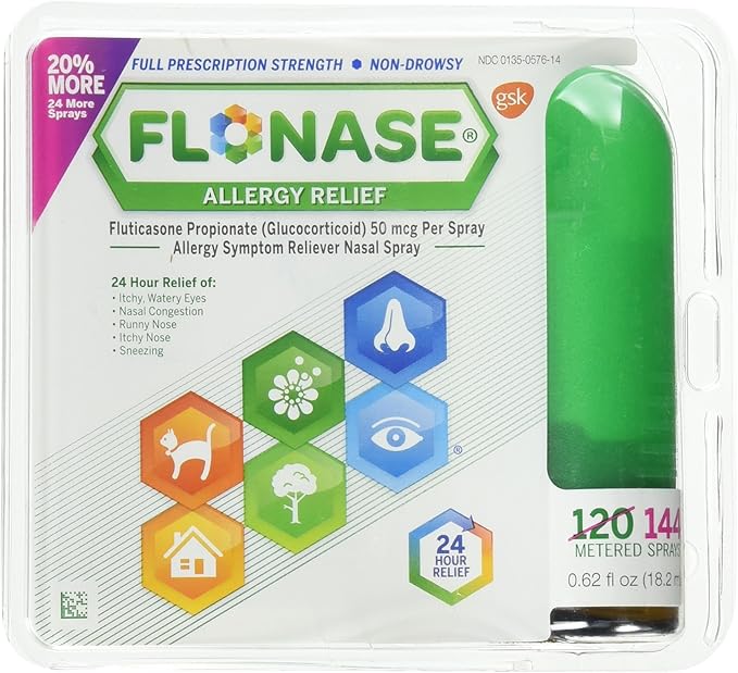 Amazon.com: Flonase Allergy Relief Nasal Spray, 144 metered sprays 0.62 ...