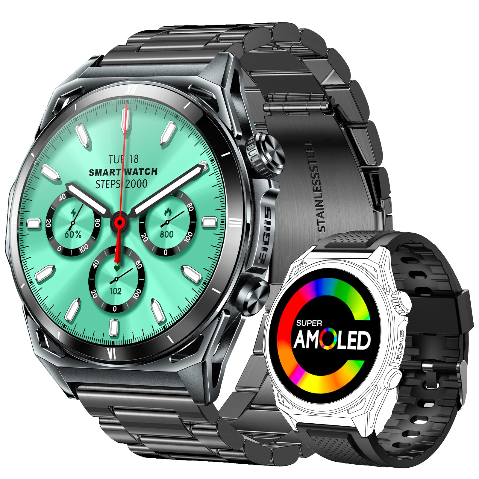 KE6 Smart Watch for Men with Call 1.43'' AMOLED Fitness Watch 178 ...