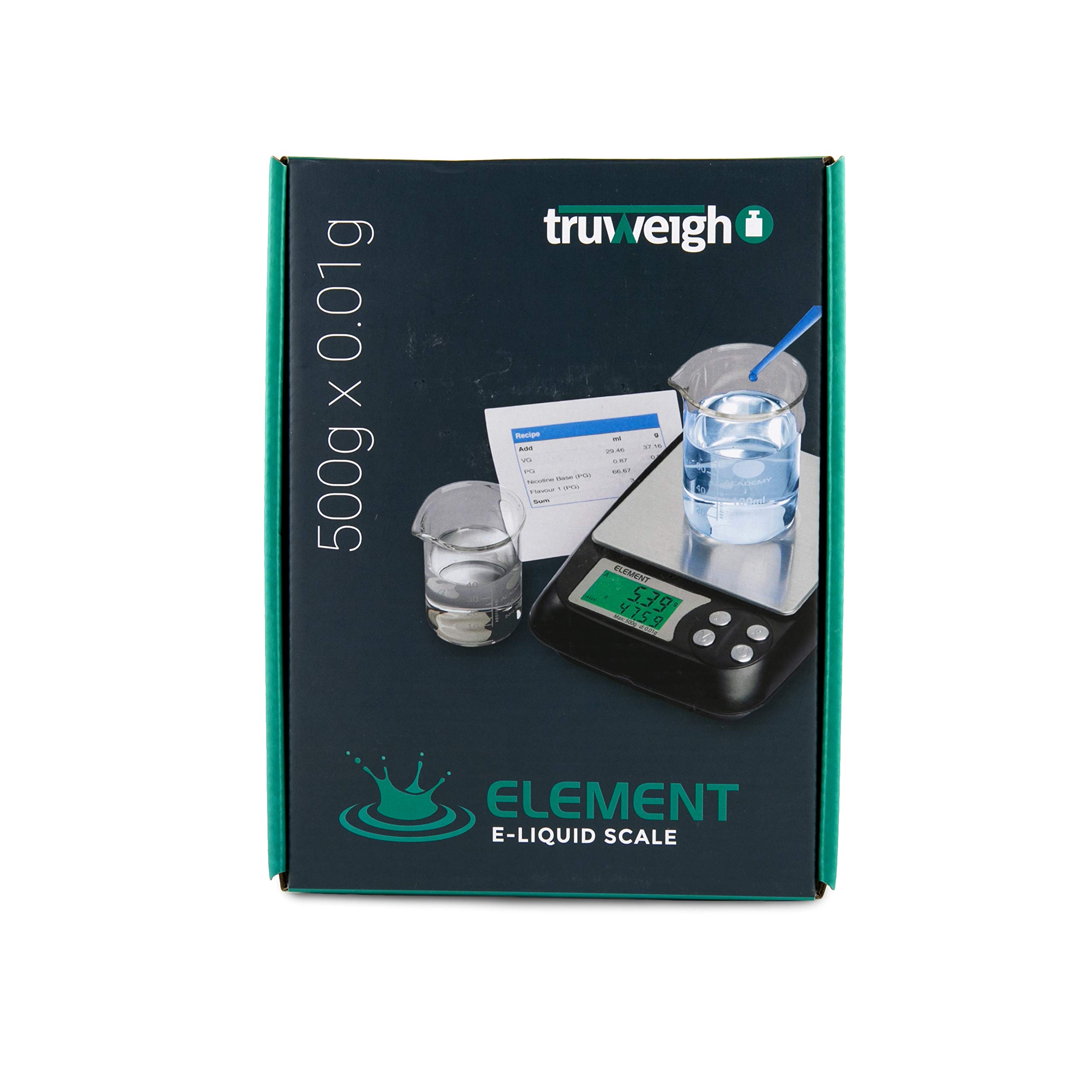 Truweigh Element Digital Liquid Scale (500g X 0.01g Black) DIY Liquid ...