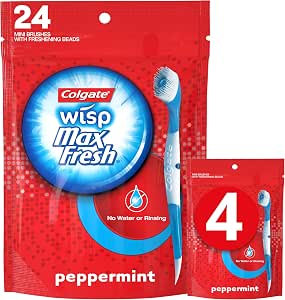 Colgate Max Fresh Wisp Disposable Mini Toothbrush, Peppermint - 24 ...