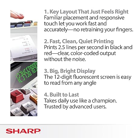 Mua Sharp EL-1801V Ink Printing Calculator, 12-Digit LCD, AC Powered ...