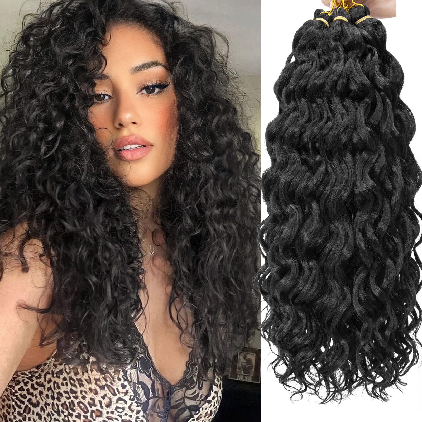 Ocean Wave Crochet Hair 18inch Deep Wave Curly Crochet Hair For Women ...