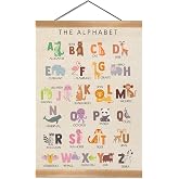 Amazon.com: Alphabet Poster Wall Hanger Frame, Animal Alphabet Wall Art ...