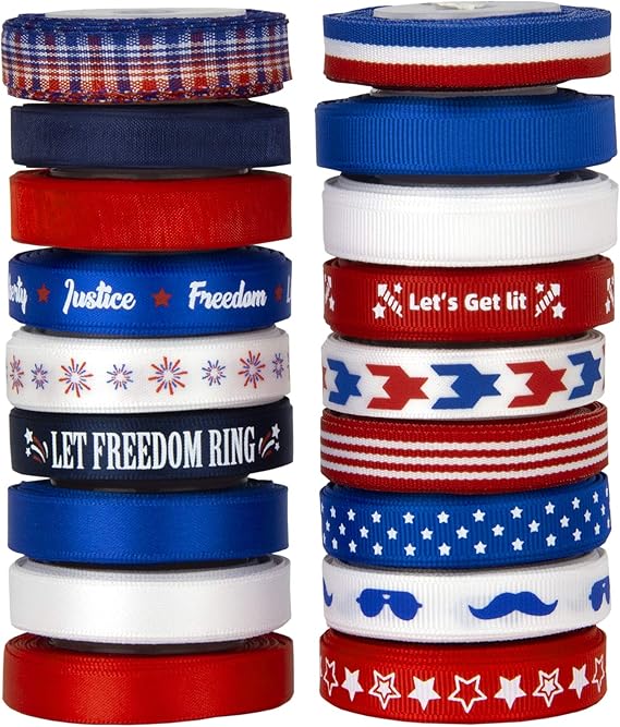 Amazon.com: VATIN 18 Rolls Vote/Election/Patriotic Ribbons 4th of July ...
