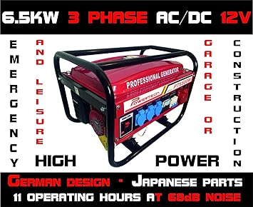 Kraftech KT-8500W Power Generator - 6500 Watts / 6.5 hp / 4 stroke ...