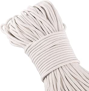 ZEONHEI 328 Feet 1/4 Inch White Natural Cotton Rope, Cotton Clothesline ...