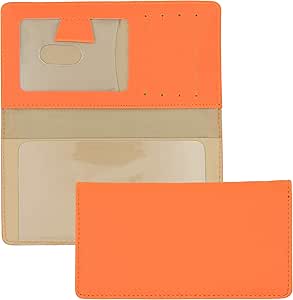 Amazon.com: Orange Leather Checkbook Cover for Top Tear Personal Checks ...