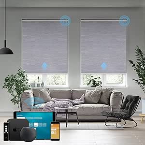 Amazon.com: SmartWings Motorized Roller Shade Work with HomeKit, 100% Blackout Auto Window ...