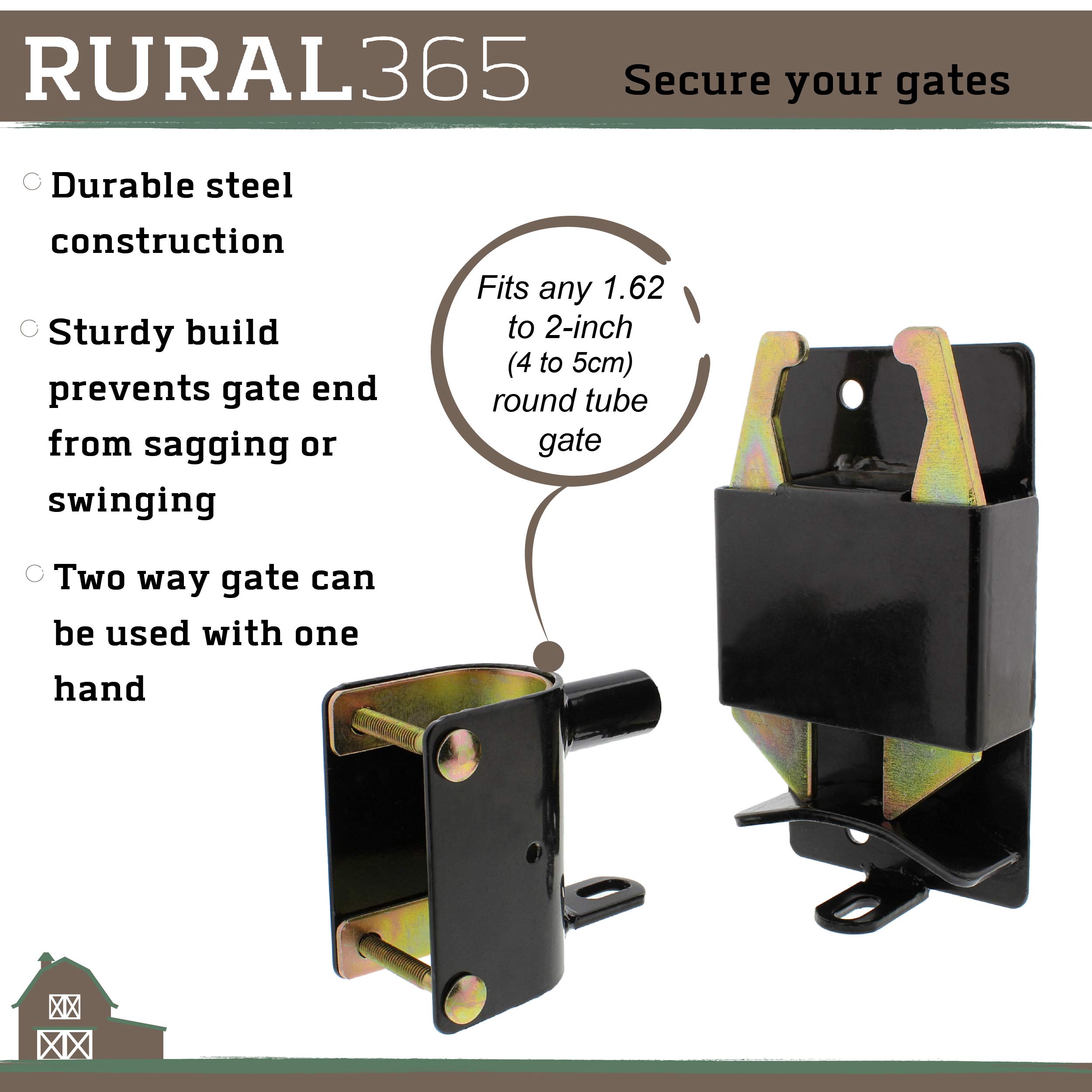 Rural365 Farm Gate Latch 2 Way Gate Latch - Black Two Way Gate Latch ...