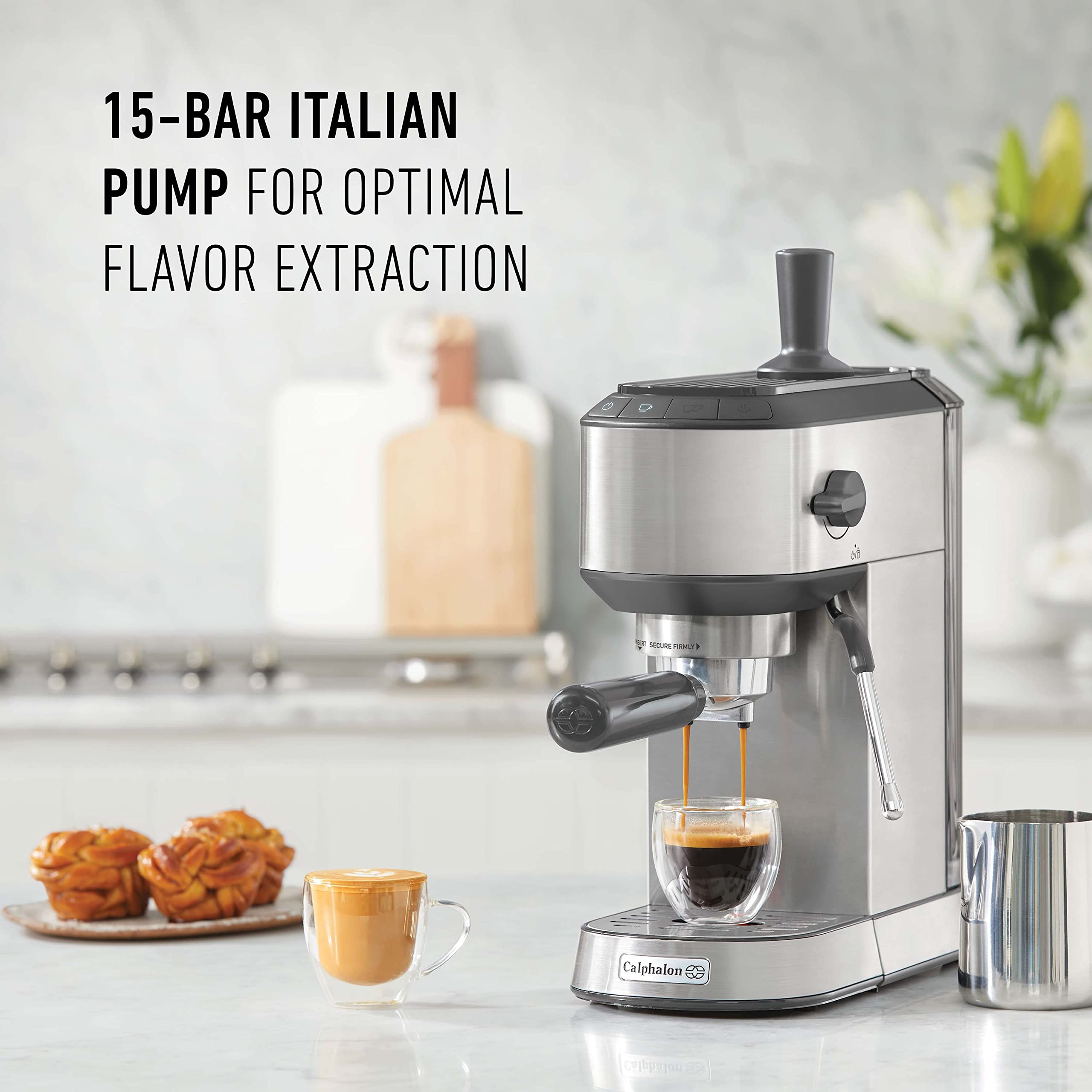 Mua Calphalon Compact Espresso Machine, Home Espresso Machine with Milk ...