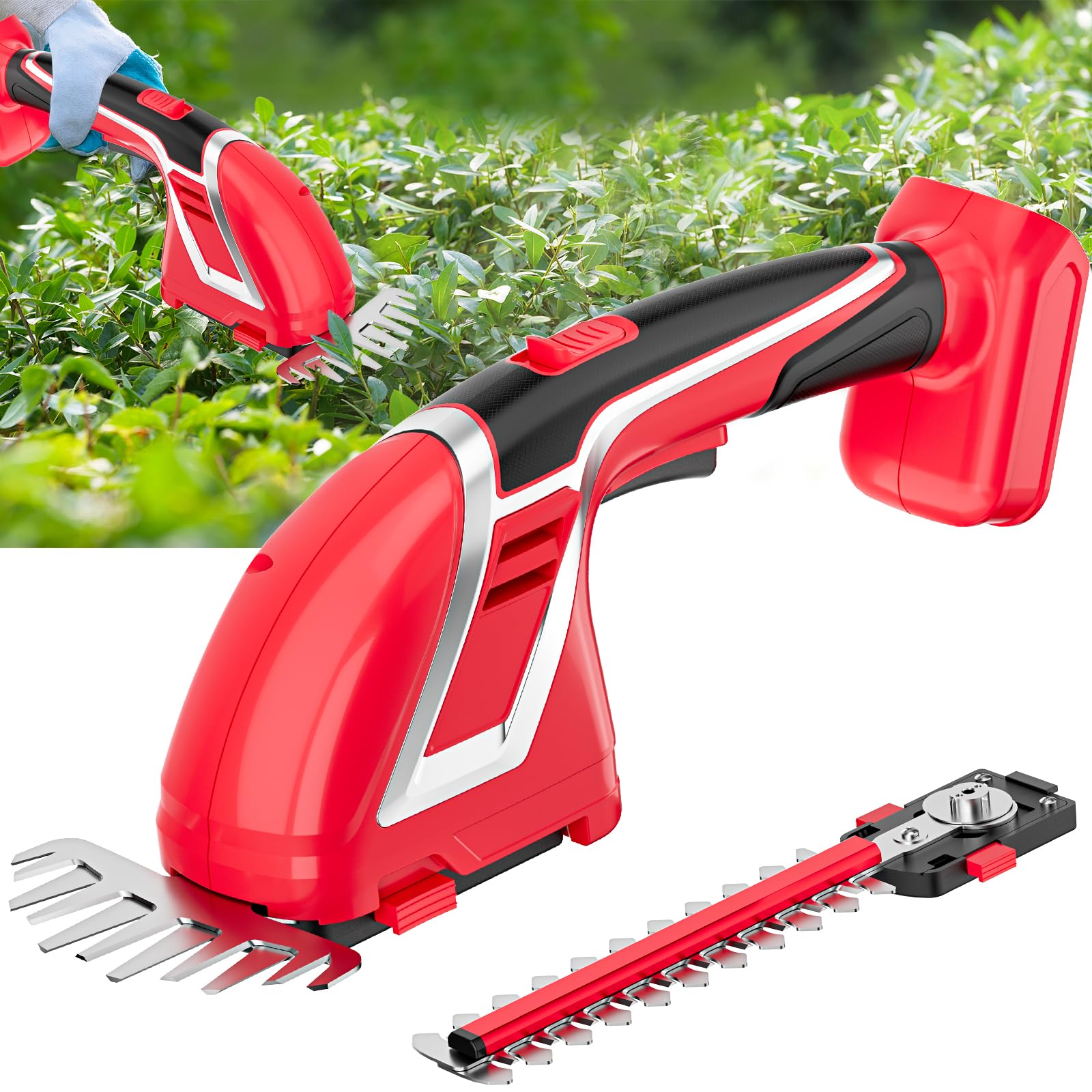 Rozlchar Cordless Hedge Trimmer & Grass Shears Handheld Compatible for ...