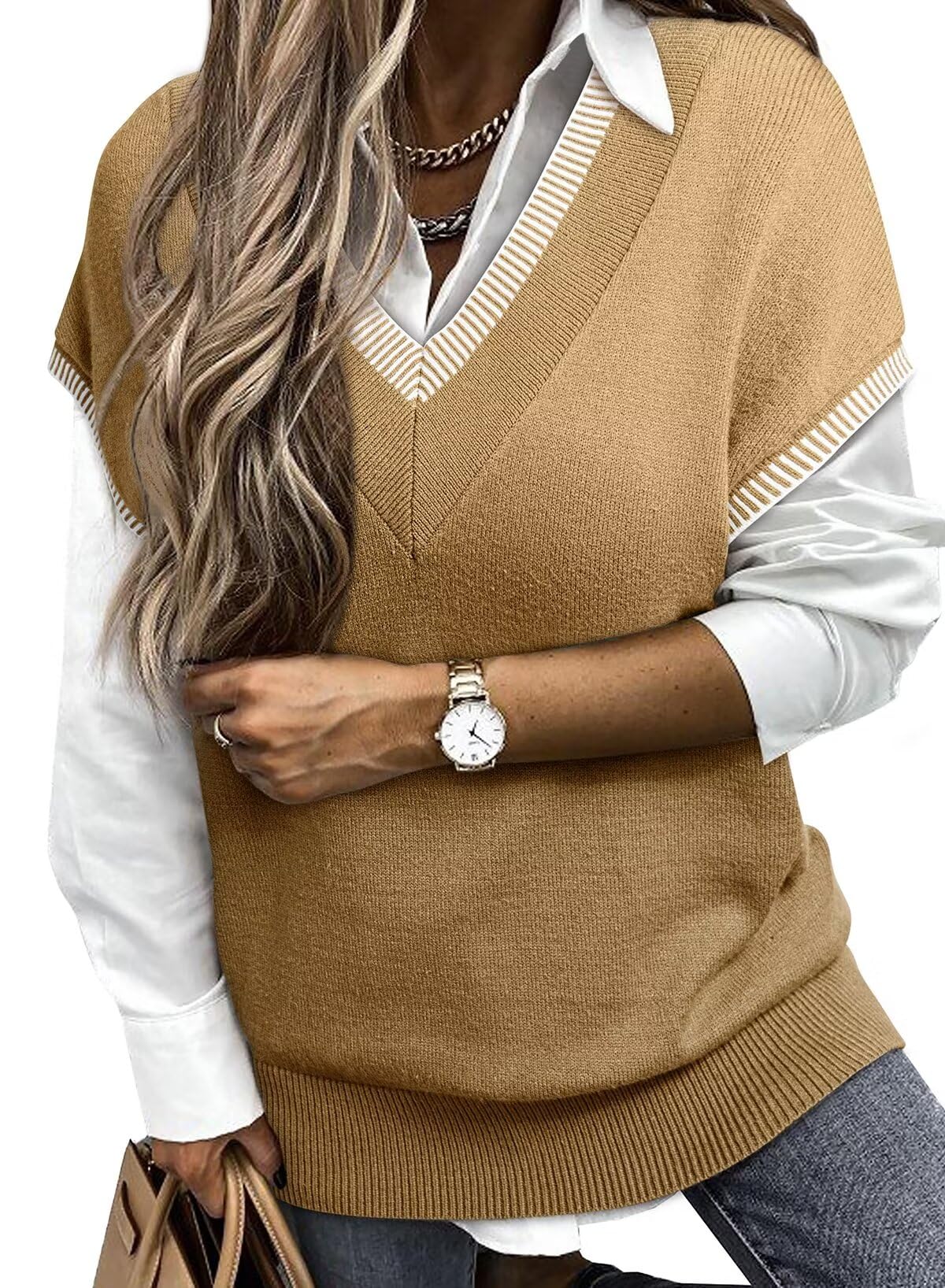 Dokotoo Women's Sleeveless Knit Sweater Vest Fall Outfits for Women ...