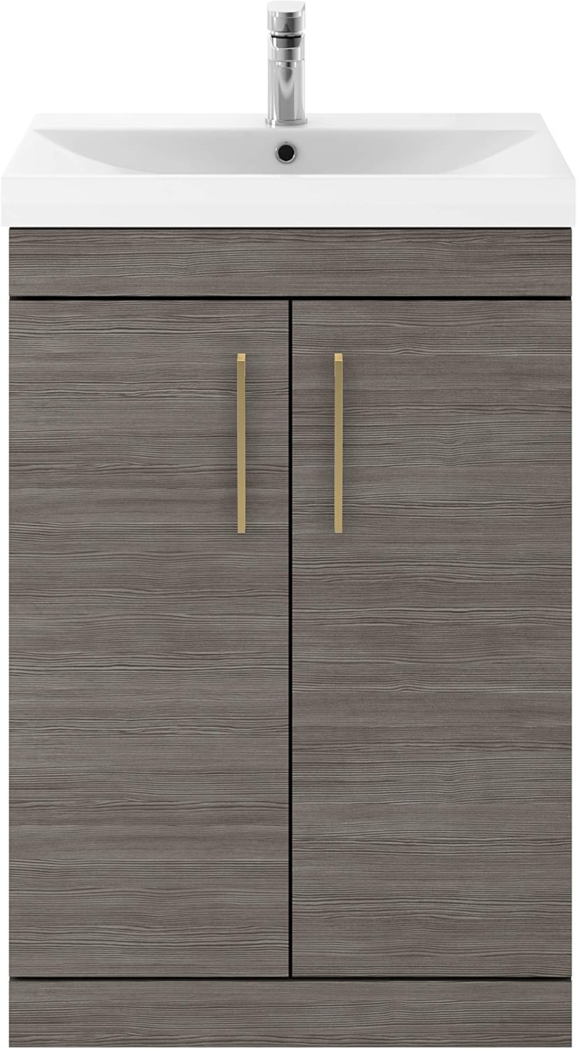 Nuie ATH004D21 Athena Modern Bathroom Floor Standing Vanity Storage ...