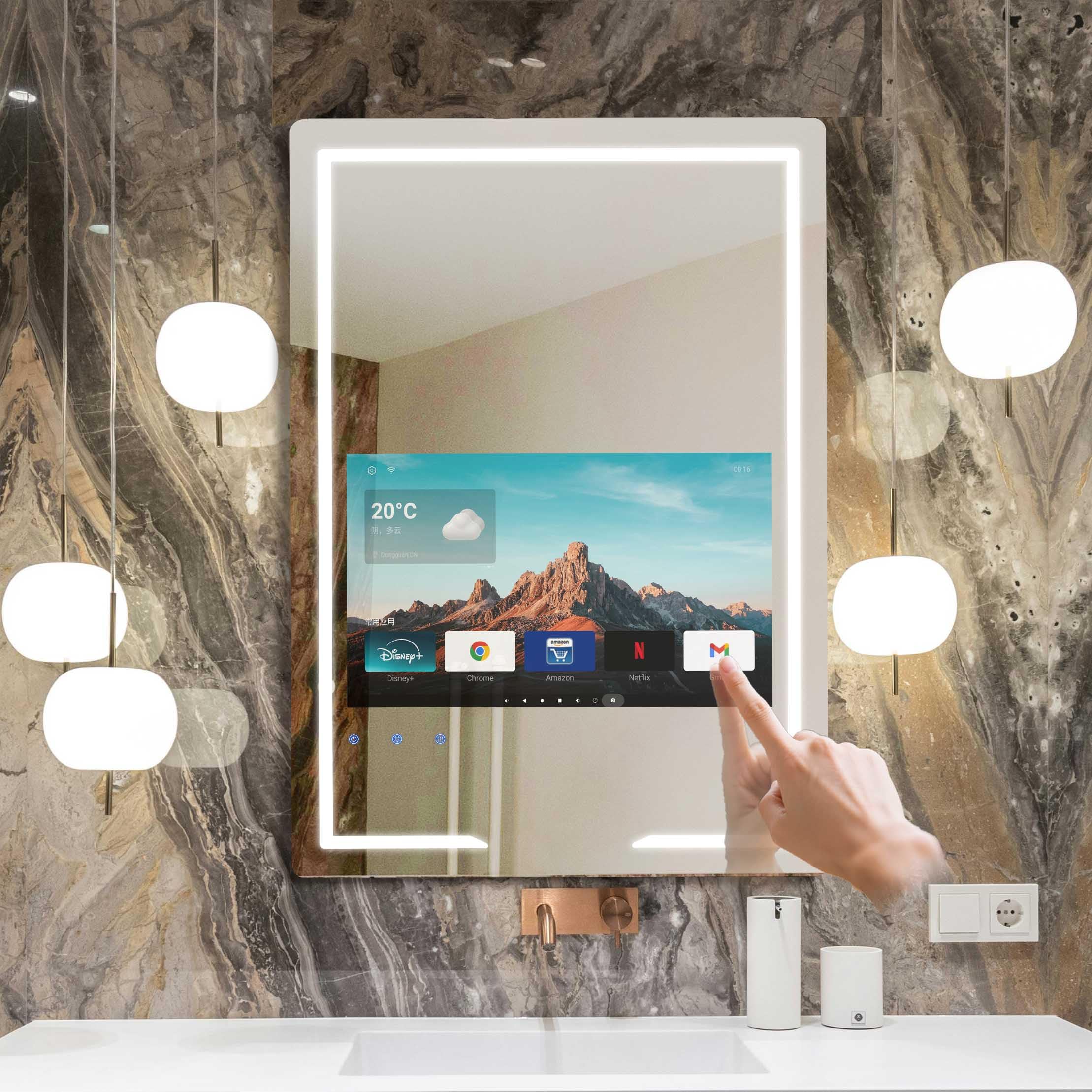 misonvue 24x32 Inch Bathroom Vanity Mirror with 21.5'' Touch-Screen ...