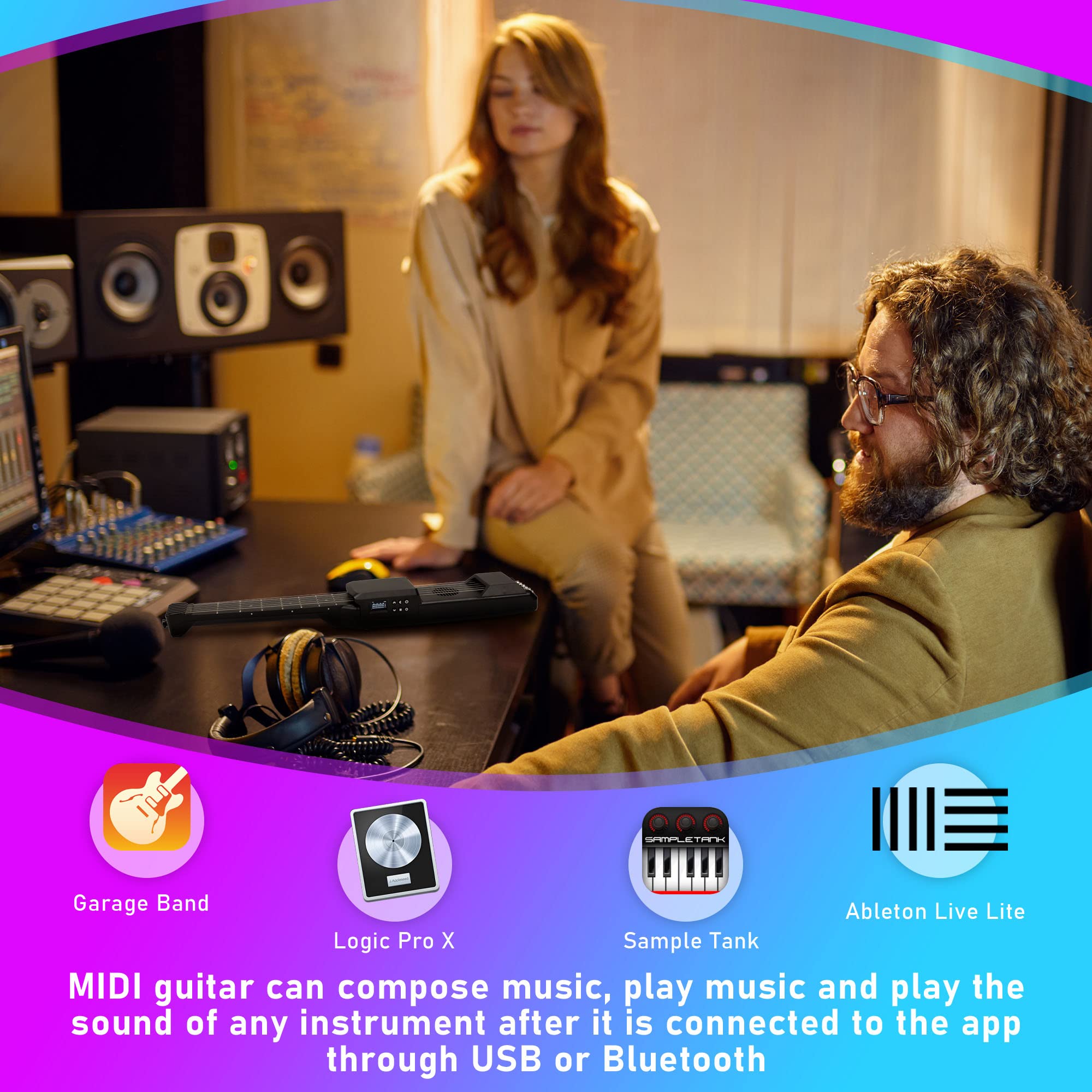 Mua PEFEEL Smart Midi Guitar, black (SG12) trên Amazon Mỹ chính hãng ...