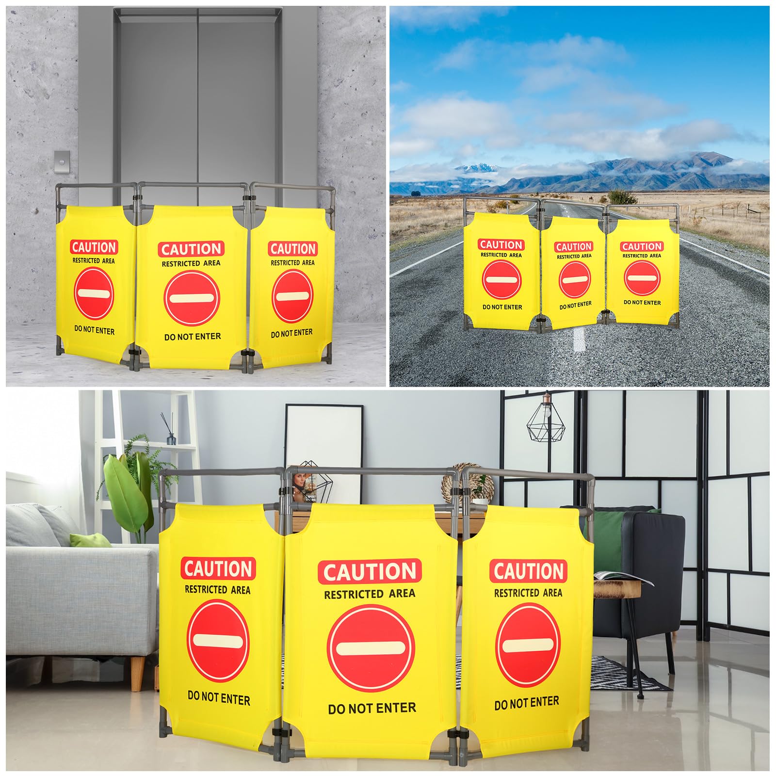 Mua Kanayu 6 Panels Safety Barricade 5.8FT Caution Sign PVC Frame ...