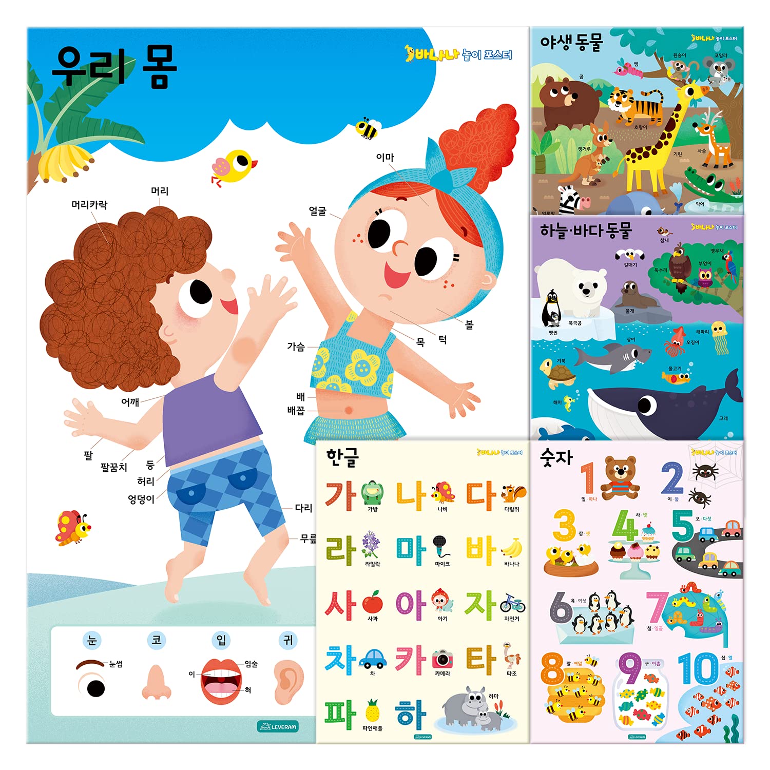 Mua Leveram Korean Alphabet Chart Korean Language Poster Hangul ...