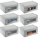 Amazon.com: mDesign Soft Fabric Stackable Closet Storage Organizer ...