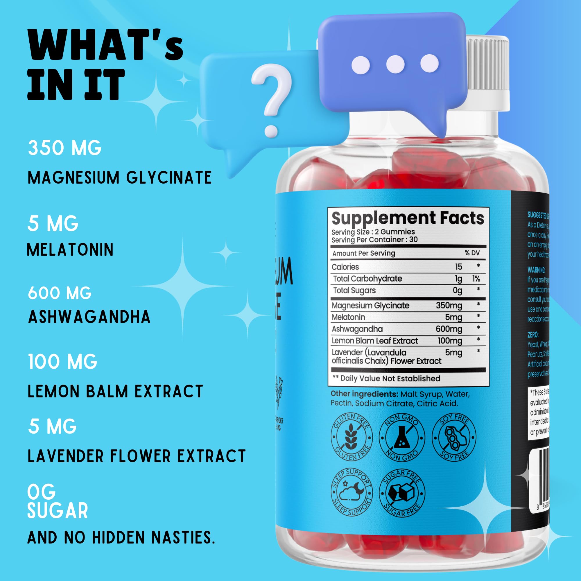 Mua Sleep Gummies Magnesium Bisglycinate - 120 Extra Strength Melatonin ...