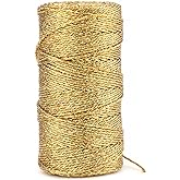 Amazon.com: jijAcraft 328 Feet Gold String Twine - 1.5mm Metallic ...