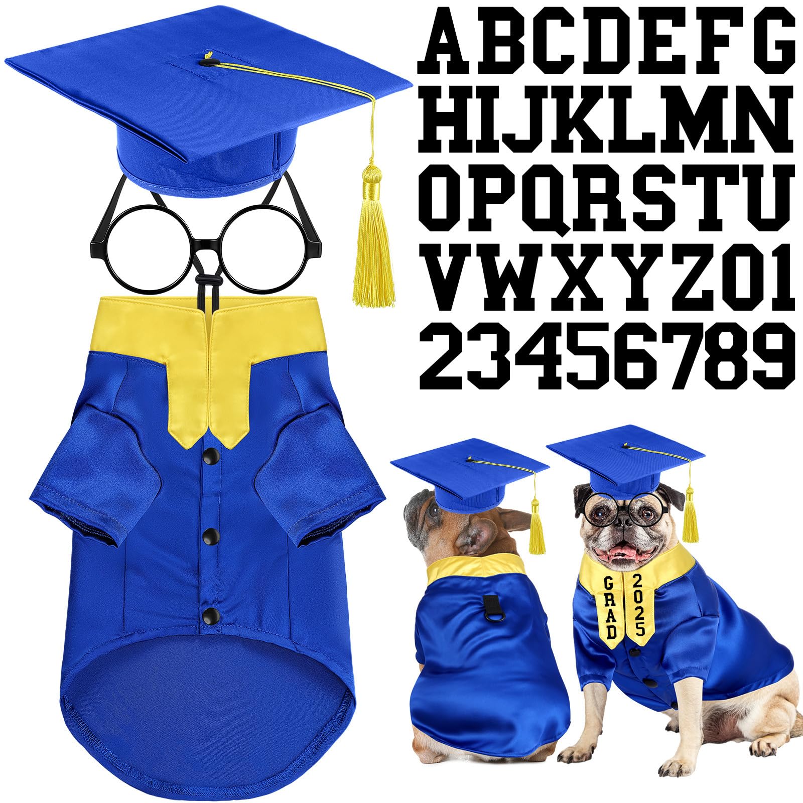 Huhumy 5 Pcs Dog Graduation Costume Set Include 2025 Pet Graduation ...