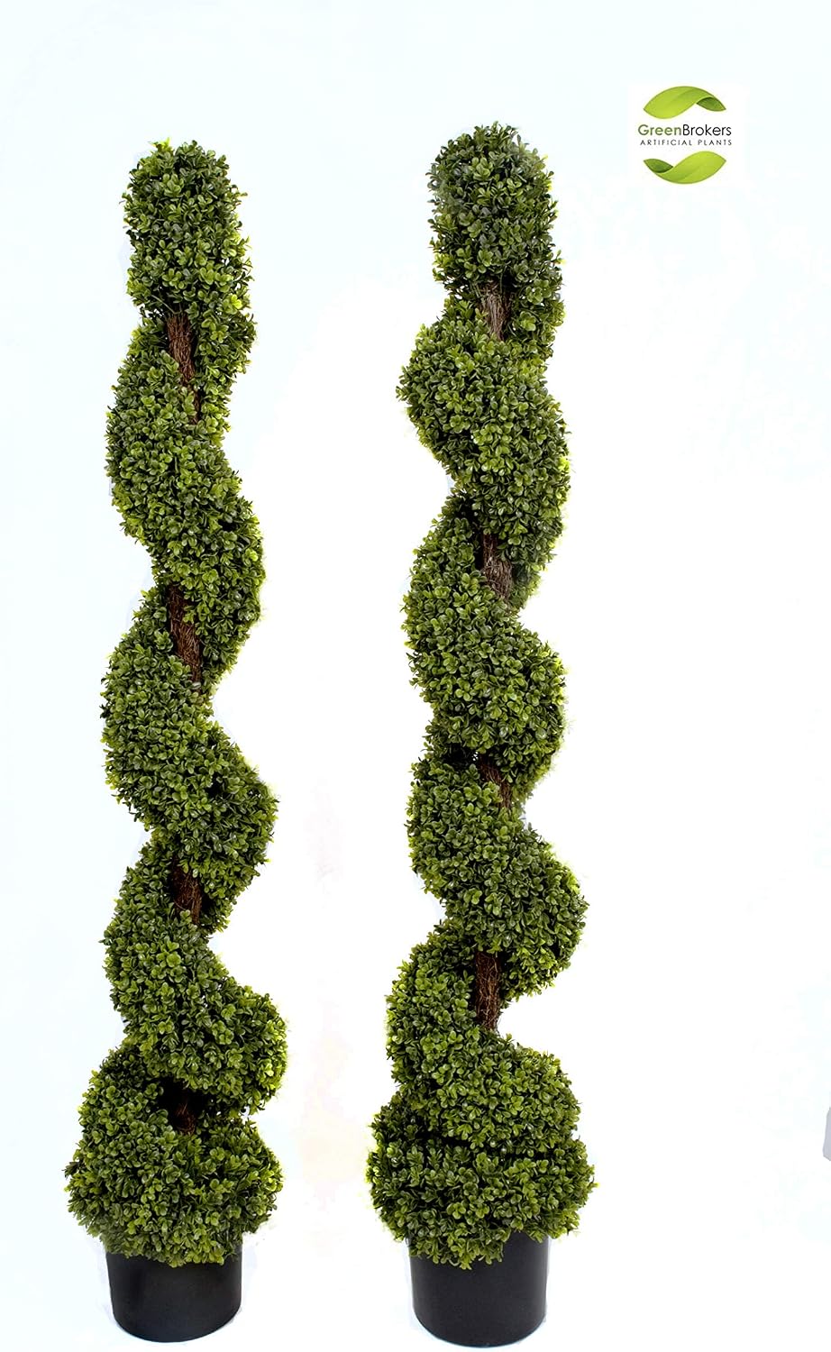 2 x Artificial Topiary Boxwood Spiral Trees (5ft/150cm) – BigaMart