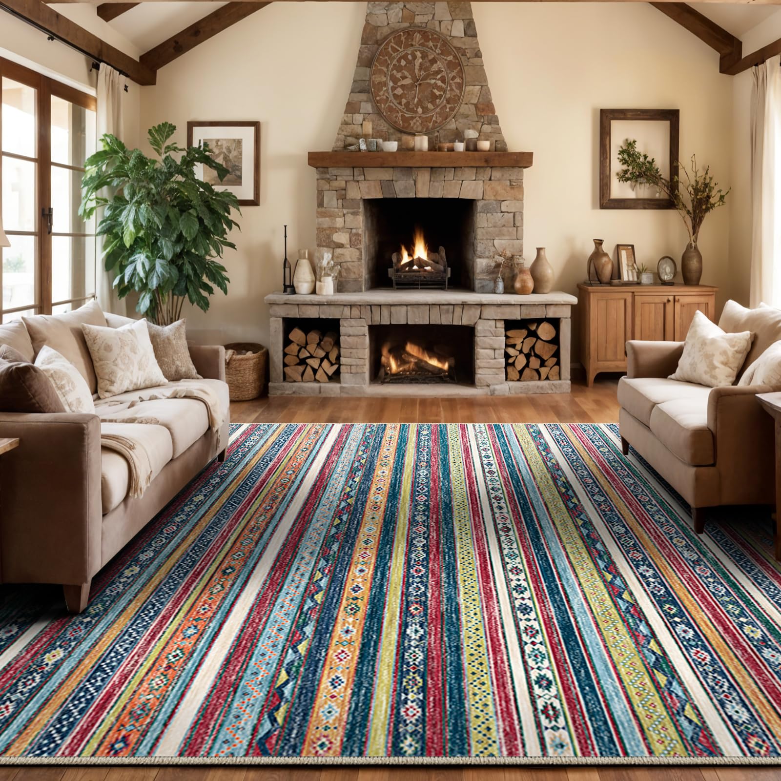 HILORUUG 10x14 Area Rug Living Room - Washable Bedroom Rug with Non ...