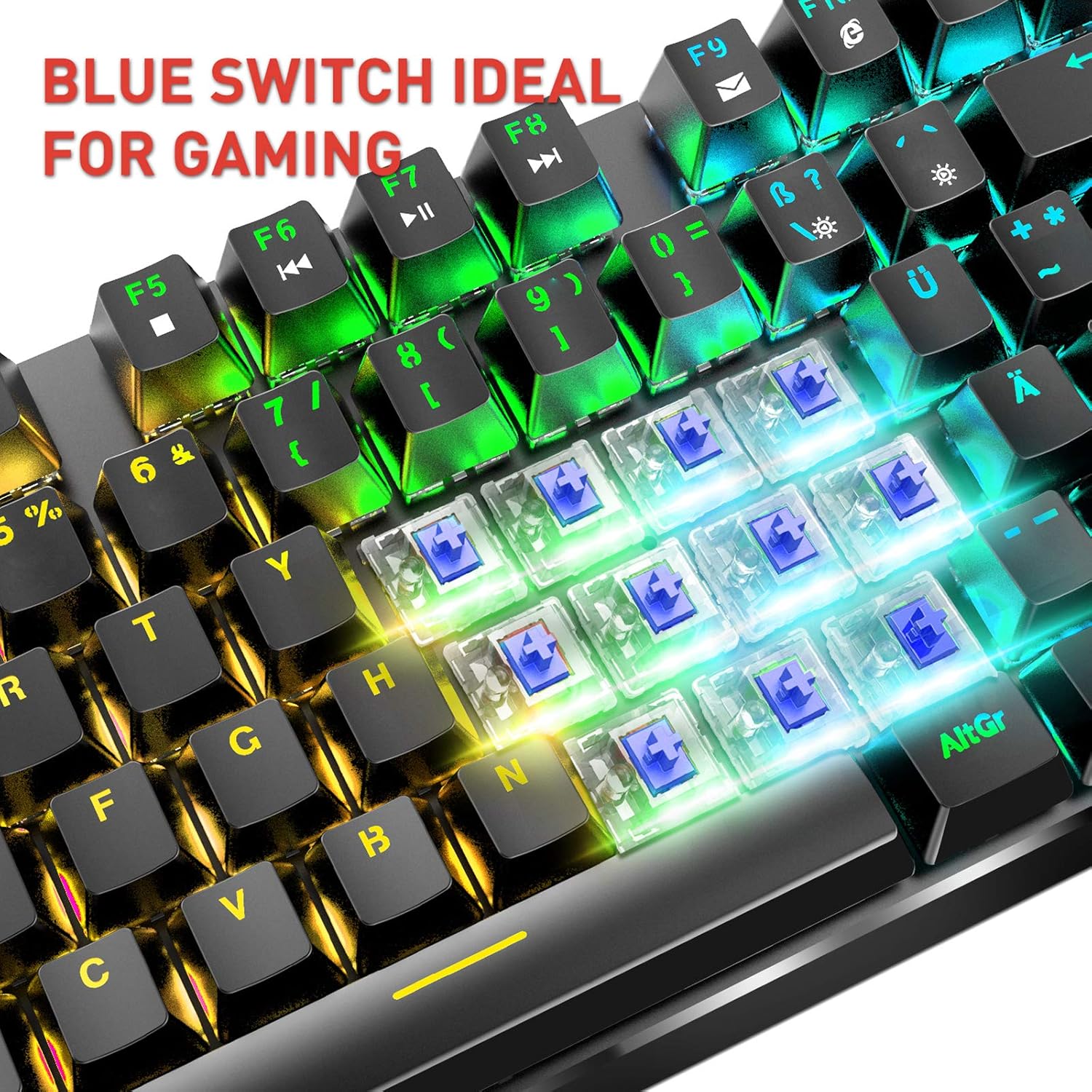 Havit mechanical gaming keyboard and mouse set, QWERTZ LED keyboard (DE ...