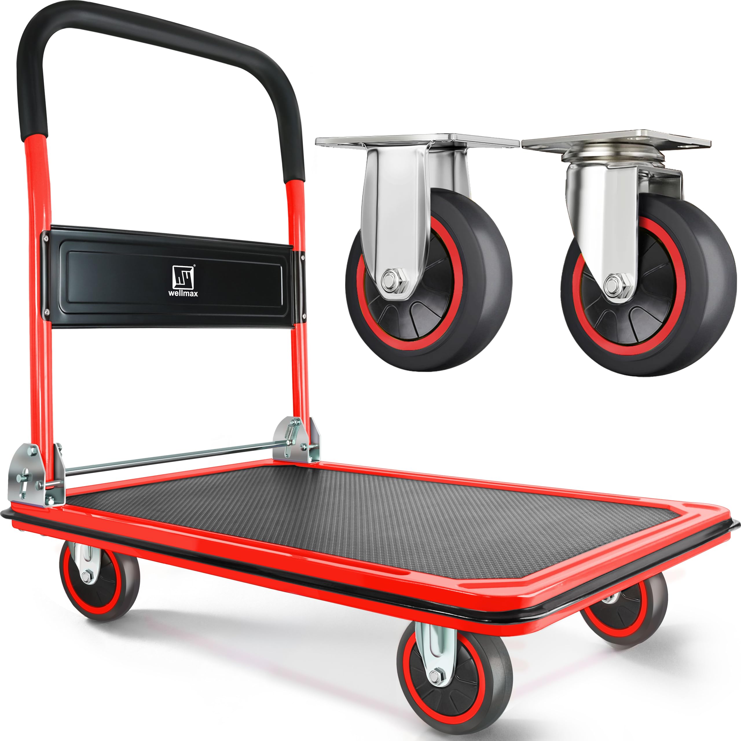 Push Cart Dolly by Wellmax, Moving Platform Hand Truck, Foldable for ...