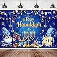 Amazon.com: Large 71" X 43" Hanukkah Backdrop, Chanukah Decorations ...
