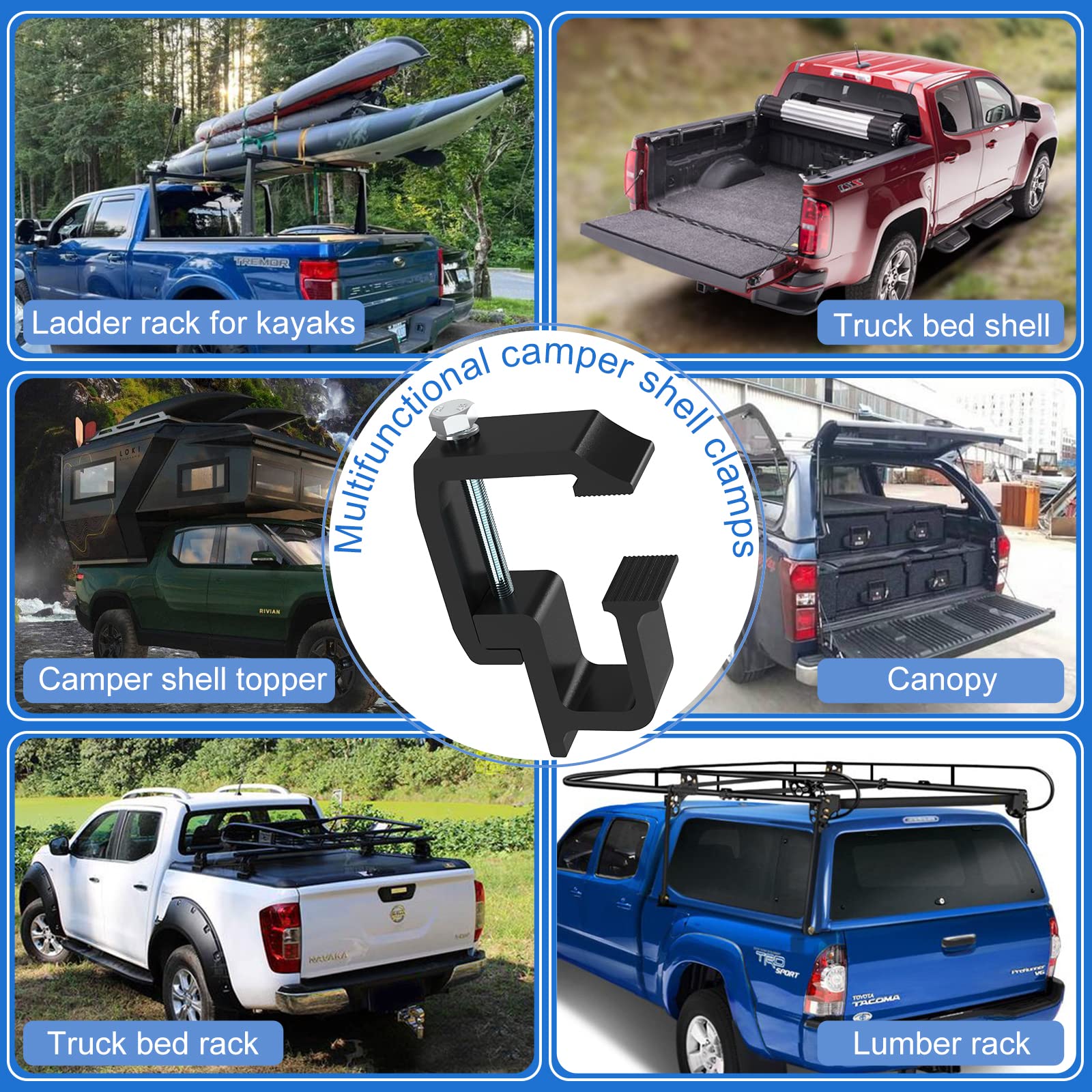 Mua moveland Heavy Duty Camper Shell Clamps - Truck Topper Ladder Rack ...