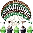 Amazon.com | Dandat 400 Pcs Football Toothpicks Cupcake Toppers for ...