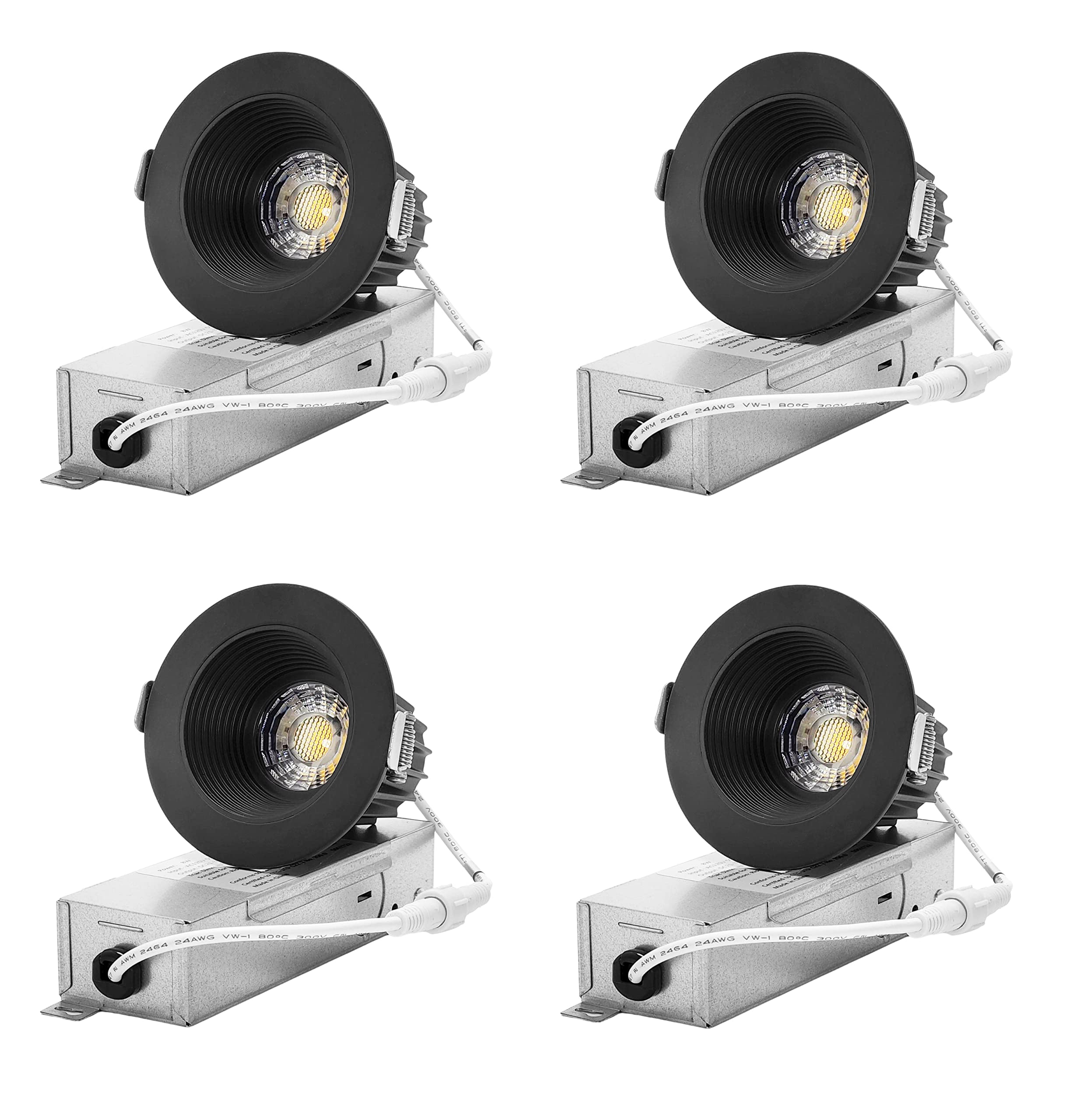 YUURTA 2-Inch 9W Deep Anti Glare Round Black Baffle Recessed Ceiling ...