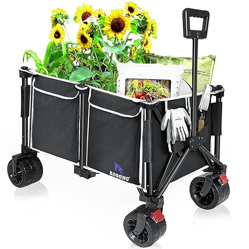 ROSONG Collapsible Heavy Duty 𝟱𝟬𝟬 𝗟𝗕𝗦 Capacity Wagon Cart with Big ...
