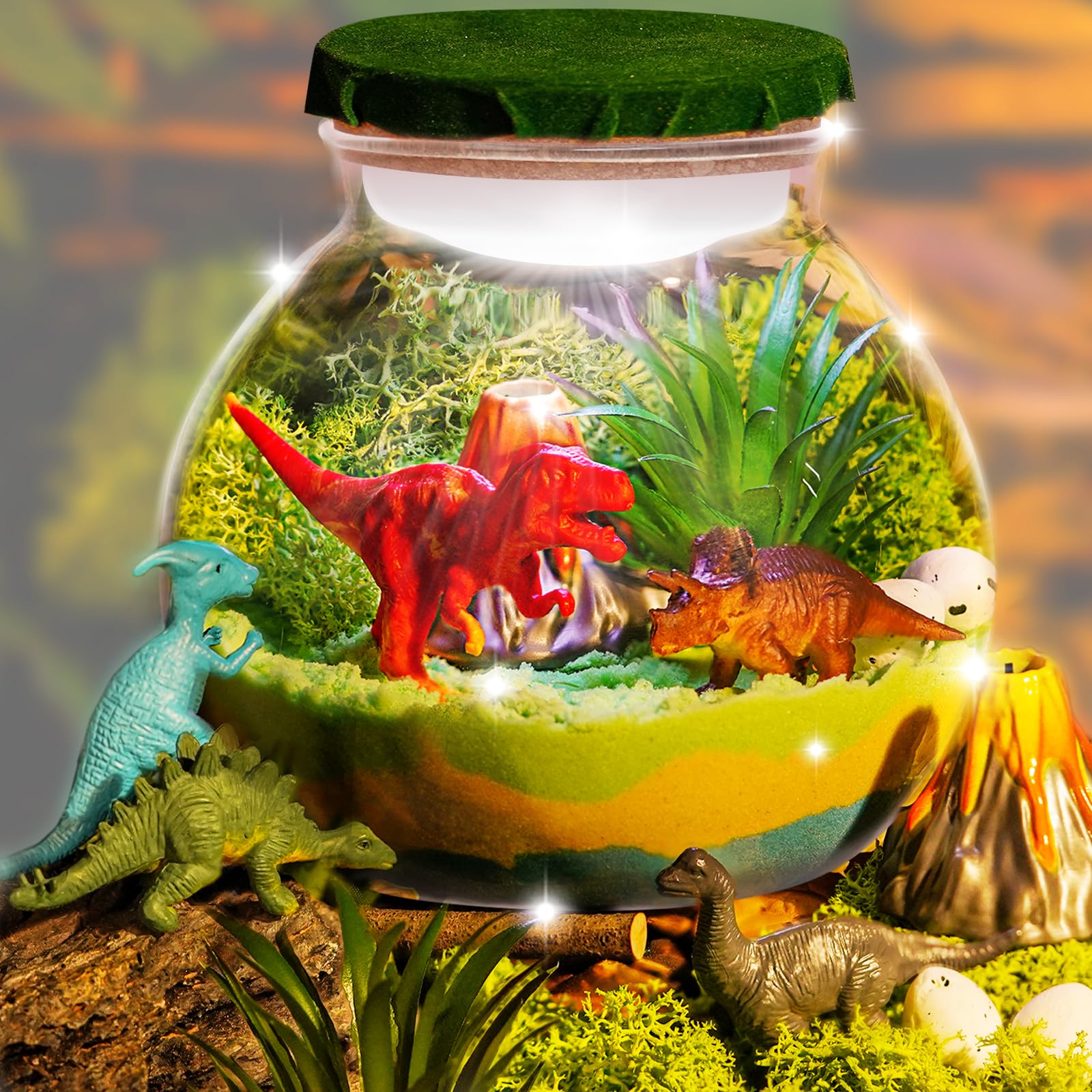 Light-Up Dinosaur Terrarium Kit for Kids, DIY Dino Toys Arts & Crafts ...