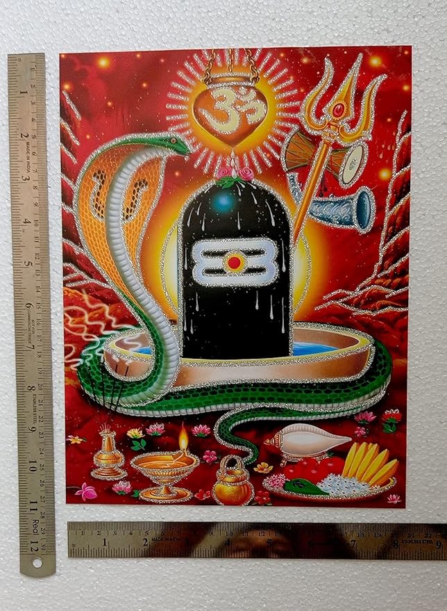 Shiva Lingam Shivling Shanke Trishul Poster Glitter Paper - Laminated ...