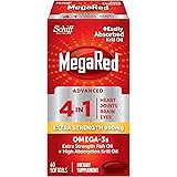 Amazon.com: MegaRed Advanced 4 in 1 Omega-3 Fish Oil + Krill Oil, 80 ...