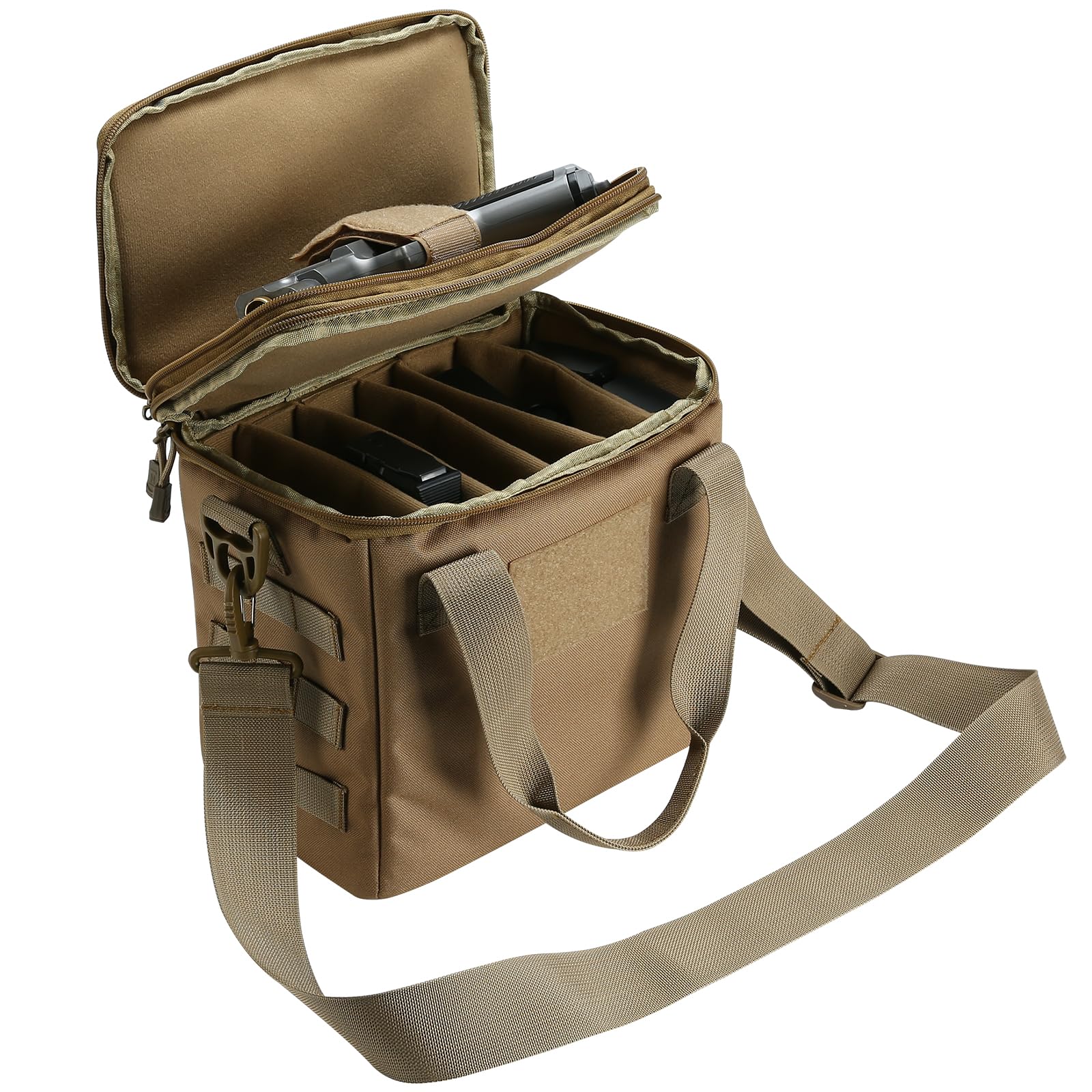 ProCase Tactical Gun Range Bag, Deluxe Padded Pistol Handguns Magazine ...