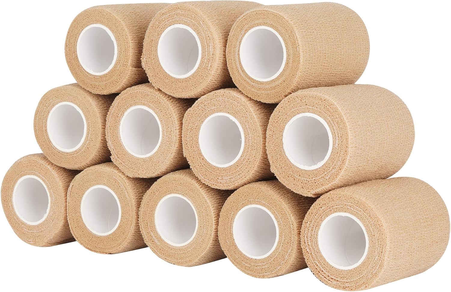 12 Rolls Self Adhesive Bandage Tape 7.5 cm x 4.5 m (Beige) – BigaMart