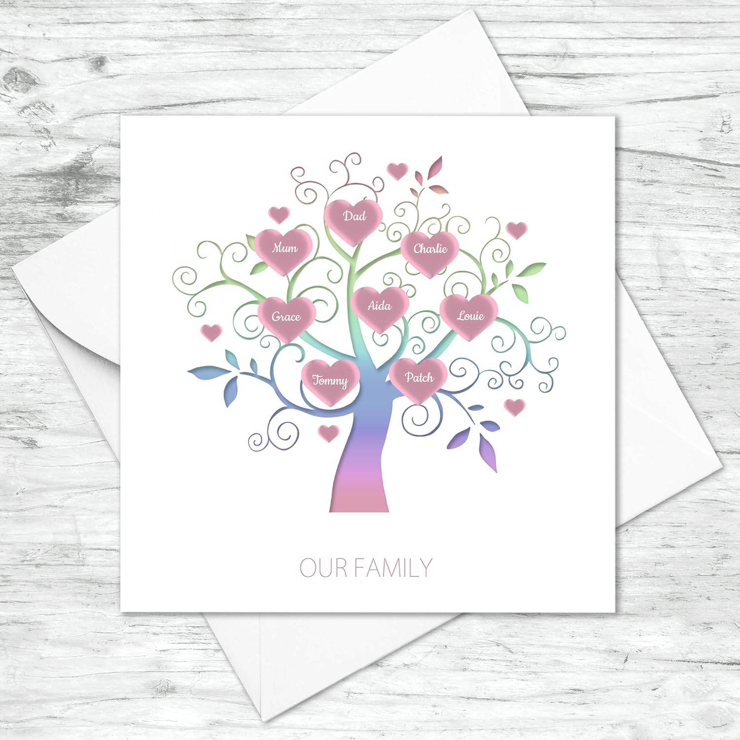Personalised Family Tree Card: Amazon.co.uk: Handmade